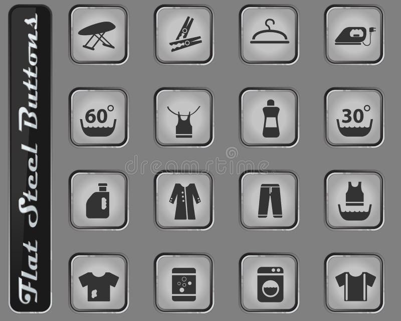 Laundry icon set stock vector. Illustration of vector - 132167617