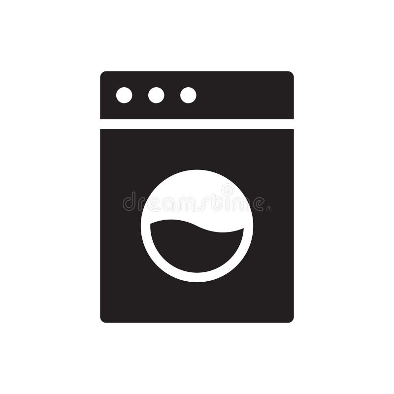 Laundry Washing Machine Icon Stock Vector - Illustration of household ...