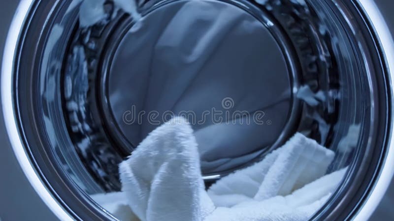 Laundry in Washing Machine with Spinning Motion Stock Footage - Video ...