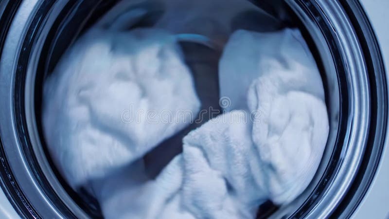 Laundry in Washing Machine with Spinning Motion Stock Footage - Video ...
