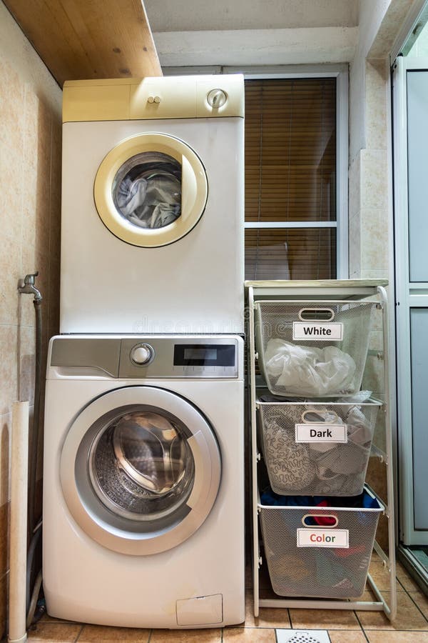 Laundry for Washing Sorted in Group of White, Llight and Color in ...
