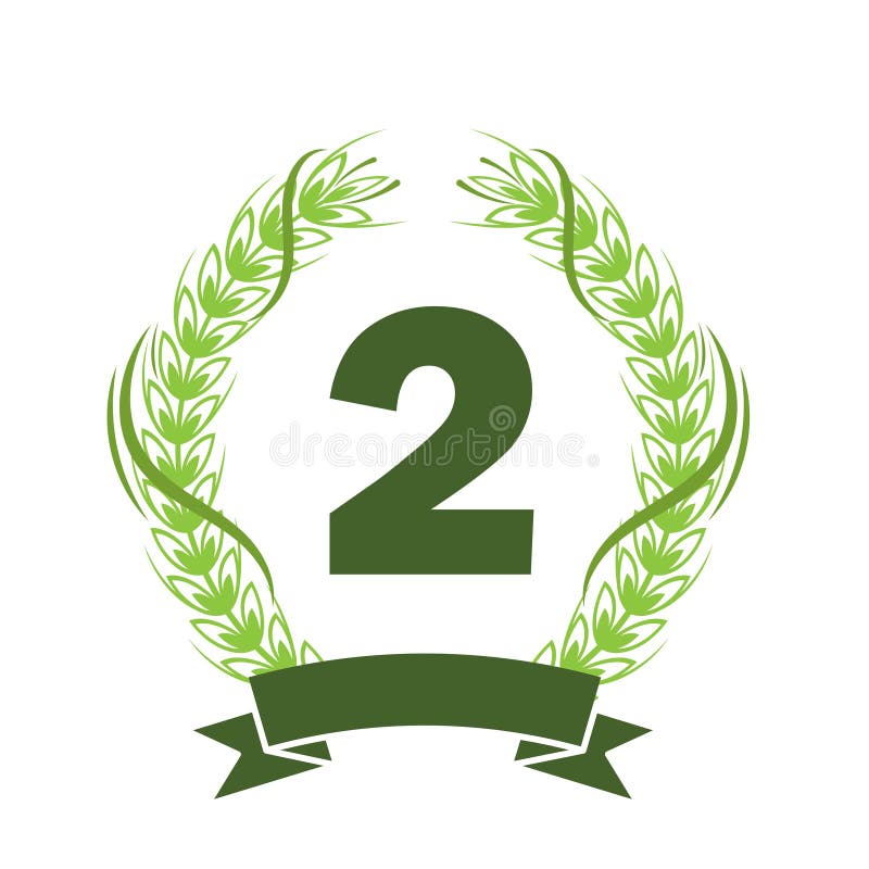 Laurel Wreath with Flag Number Two, Stock Vector - Illustration of ...