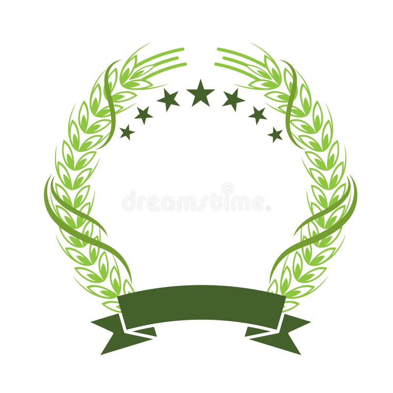Laurel wreath with flag stock vector. Illustration of place - 238920511