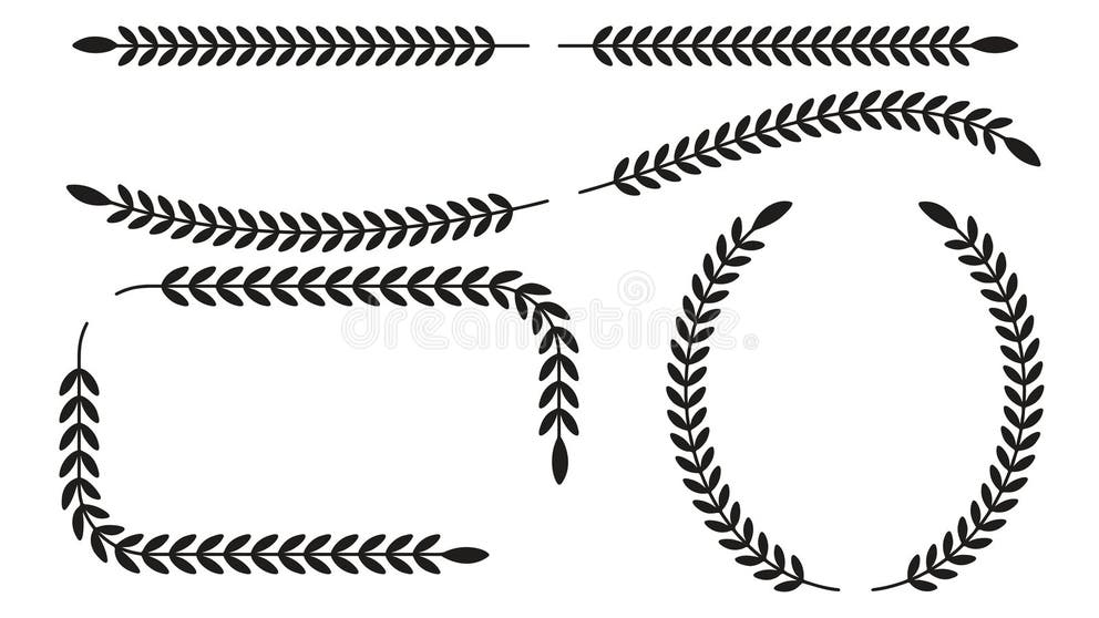 Laurel Border Frame Line Set.Vector Illustration Stock Vector ...