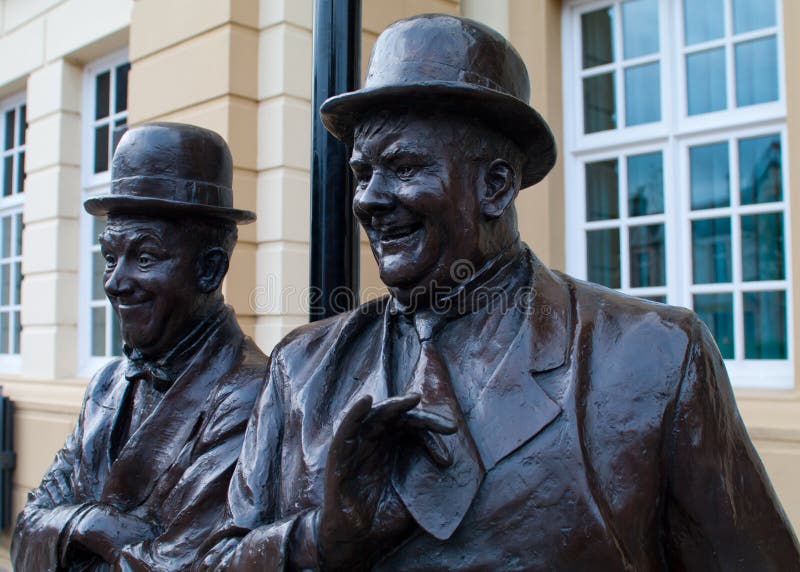 Laurel and Hardy Statue - Ulverston Stock Image - Image of comedy ...
