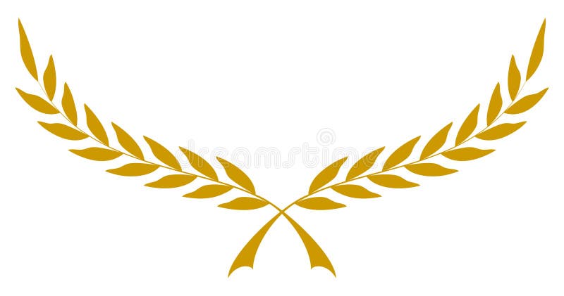 Laurel Honor Wreath Vector in Gold on White Isolated Background. Stock ...