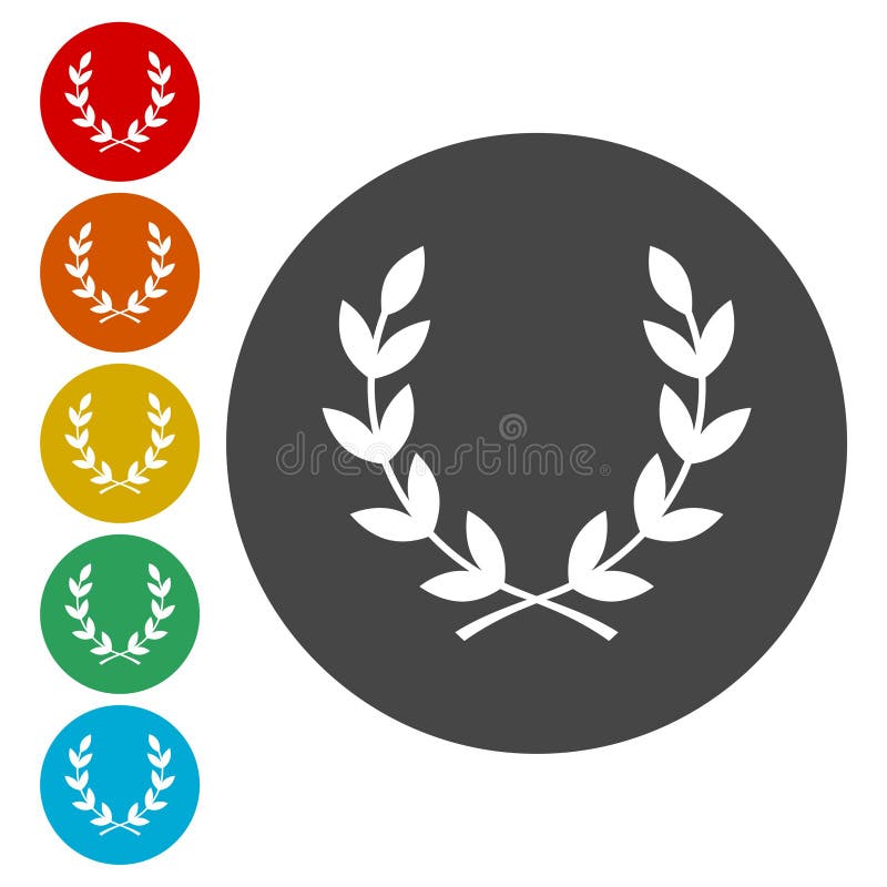 Laurel Icons set stock vector. Illustration of heraldry - 133246039