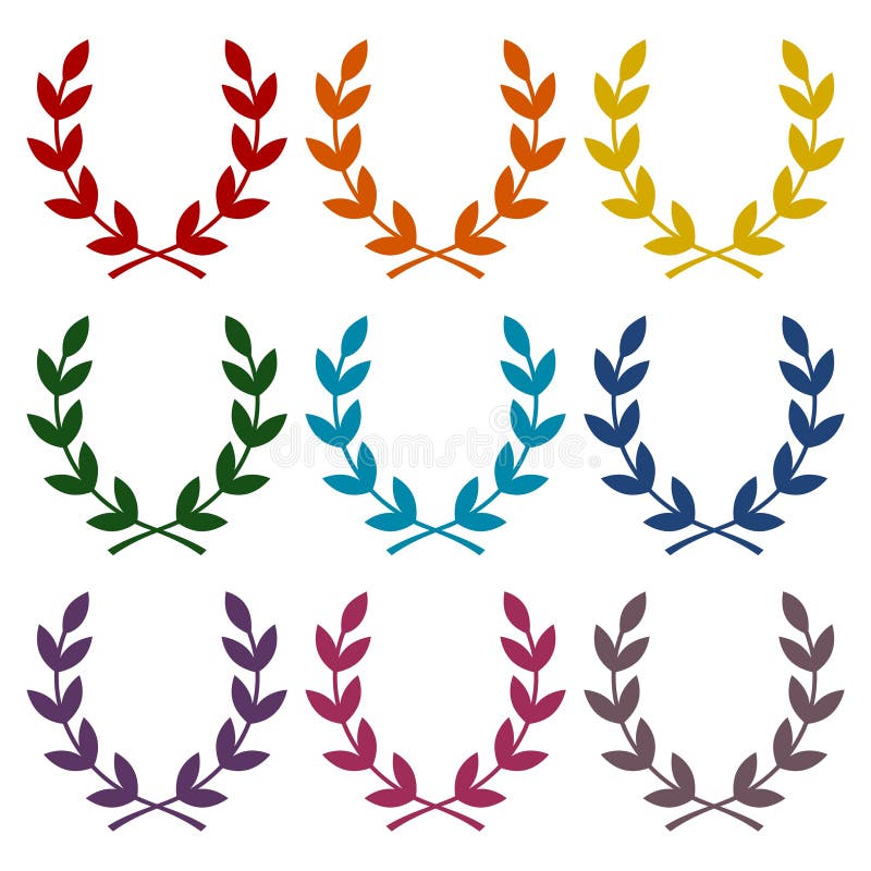 Laurel Icons set stock vector. Illustration of royal - 103121770