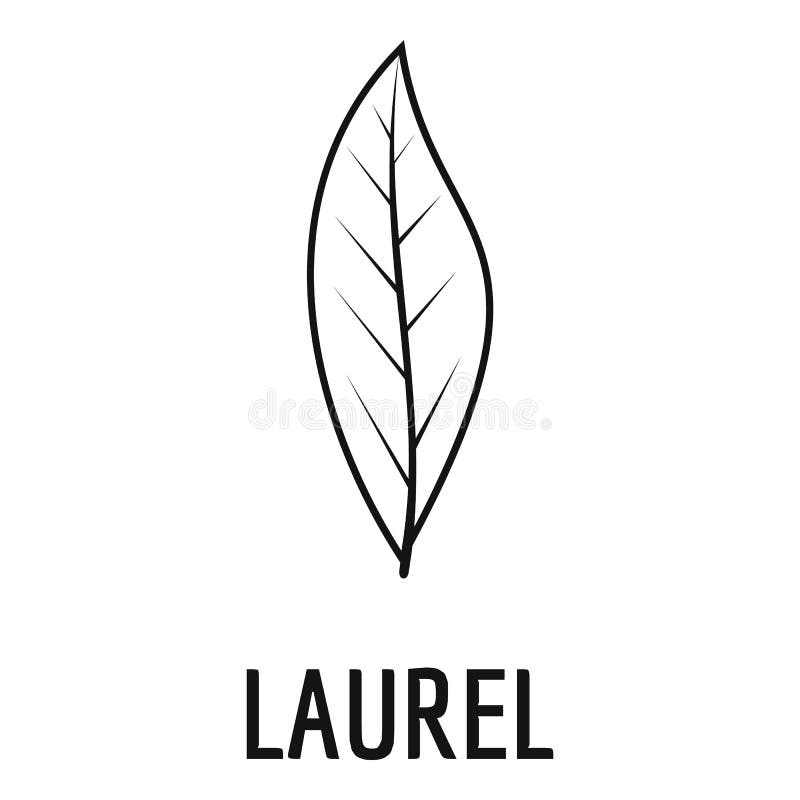 Laurel Leaf Icon, Simple Black Style Stock Illustration - Illustration ...