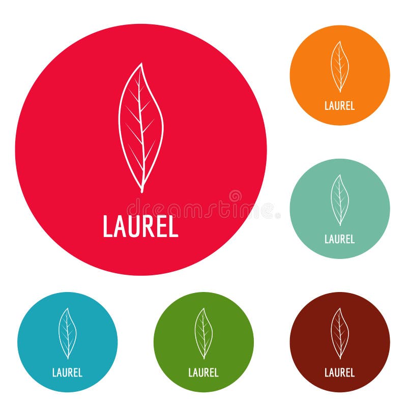 Laurel Leaf Icons Circle Set Stock Illustration - Illustration of ...