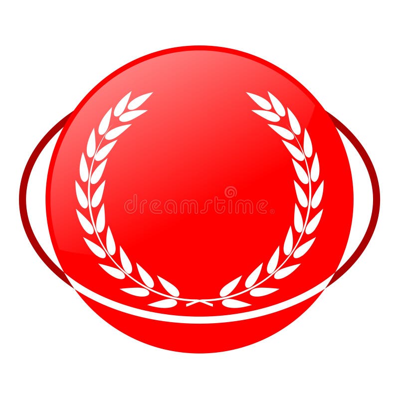 Laurel Vector Illustration, Red Icon Stock Vector - Illustration of ...