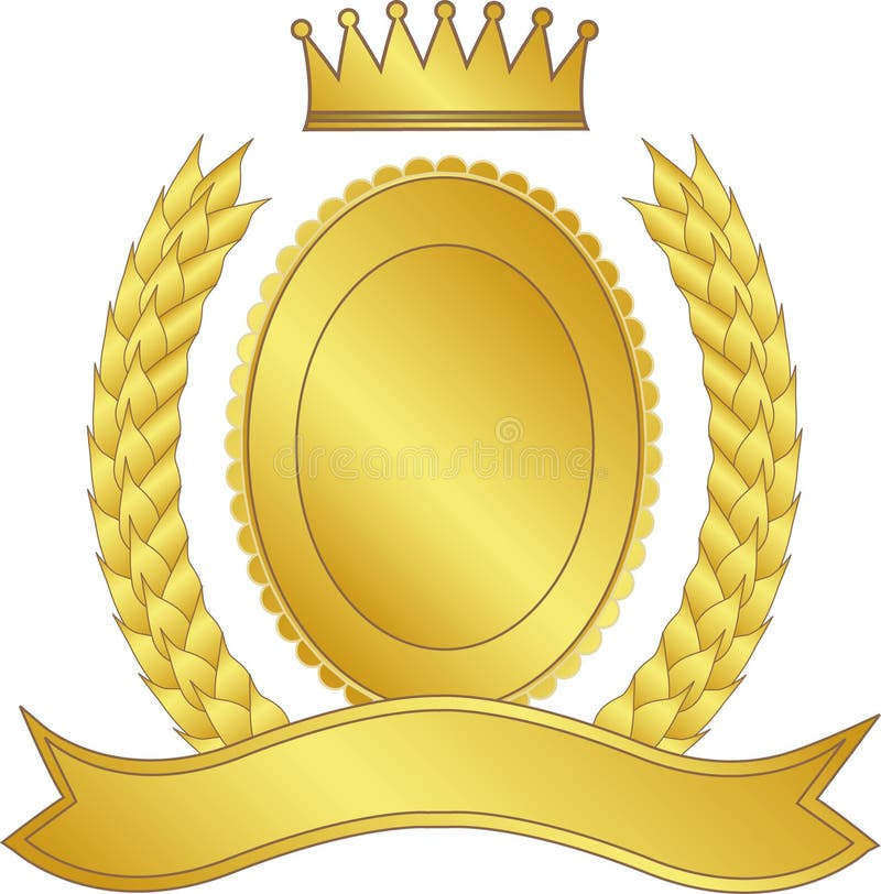 Gold laurel wreath stock vector. Illustration of rome - 16199605