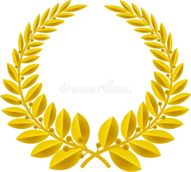 Gold laurel wreath stock vector. Illustration of rome - 16199605