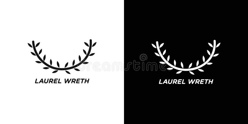 Laurel Wreath Icon Flat Vector Set Outline Stock Vector - Illustration ...