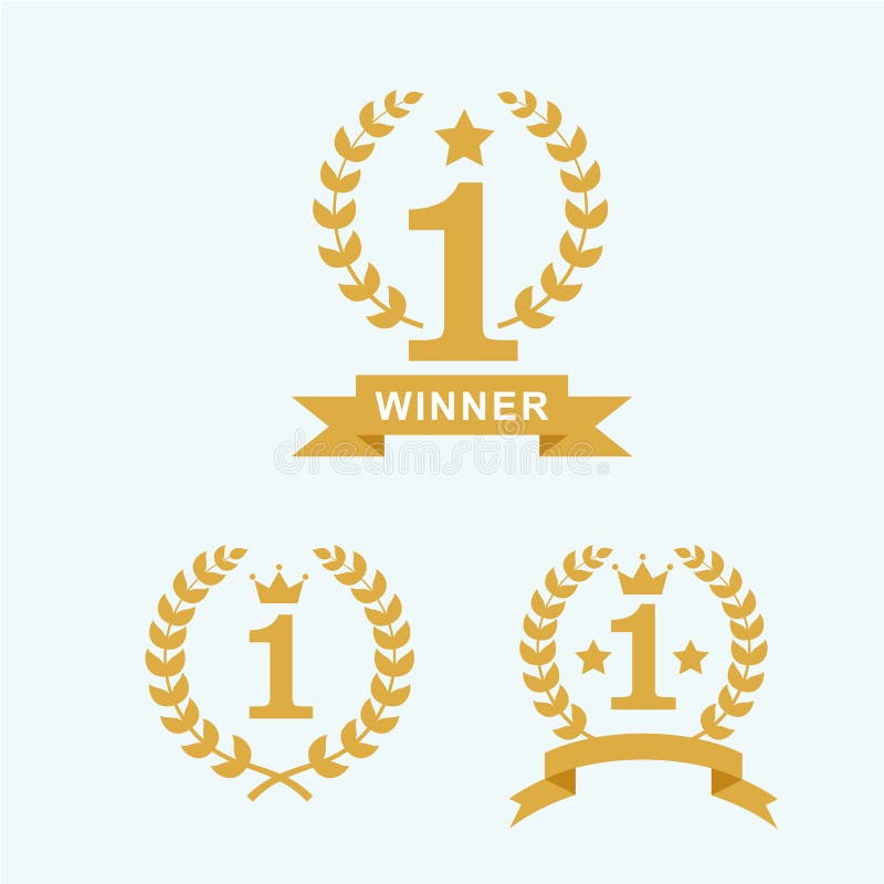 Laurel Wreath with Number 1 Vector Stock Vector - Illustration of card ...