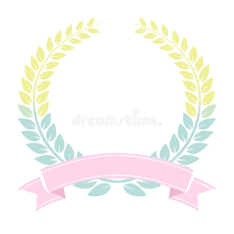 Laurel Wreath with Ribbon Random Color Pastel Stock Vector ...
