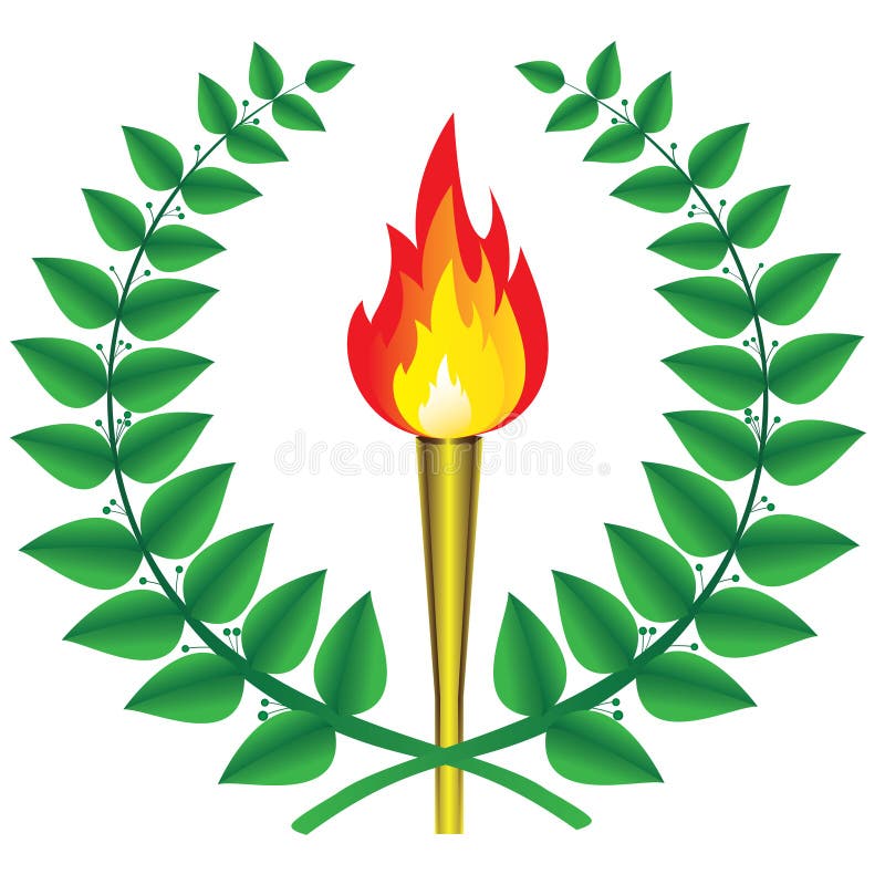 Torch Symbol with Laurel Wreath Stock Illustration - Illustration of ... Torch Symbol with Laurel Wreath Stock Illustration - Illustration of ...