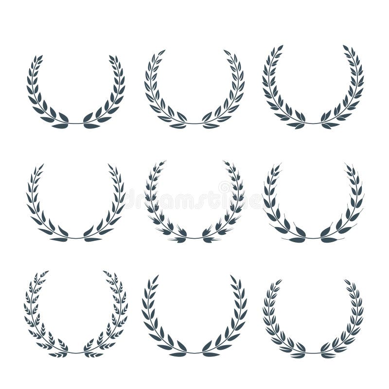 LAUREL WREATH VECTOR stock vector. Illustration of certified - 158169750