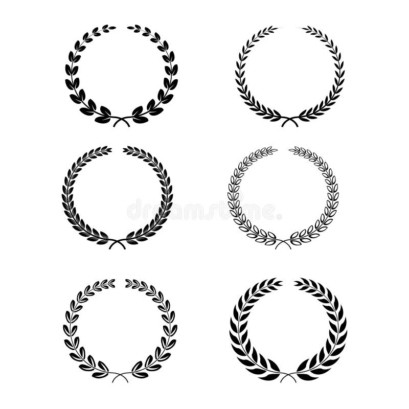 Laurel Wreath Vector Template Bundle 01 Stock Vector - Illustration of ...