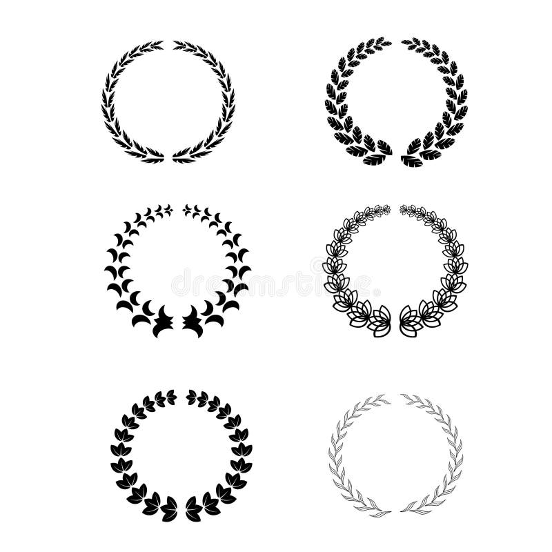 Laurel Wreath Vector Template Bundle 04 Stock Vector - Illustration of ...