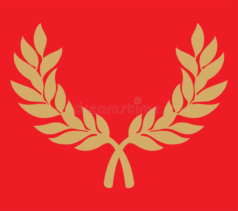 Laurel Wreath for the Winner. Red and Gold Vector Image Stock Vector ...