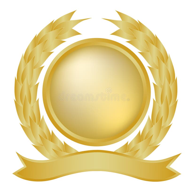 Laurier et drapeau d'or illustration de vecteur. Illustration of ...