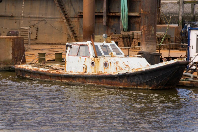 Lauwersoog Harbor Rusty Ship Stock Image - Image of environment ...