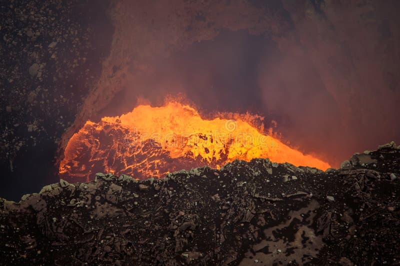 Lava and Ash during Continued Eruption Stock Photo - Image of eruption ...