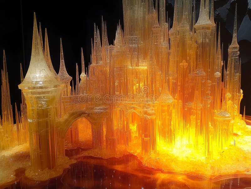 Lava Cave, Arched Hallway, Fiery Path, Dramatic Lighting, Fantasy ...