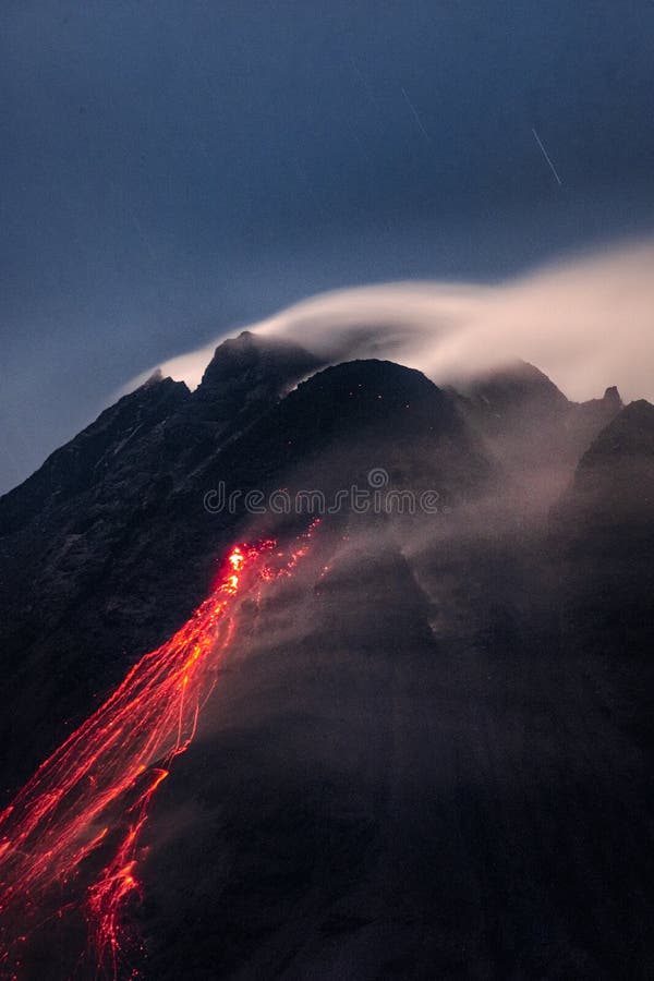 Lava Dome of Merapi stock image. Image of mountain, eruption - 254635075