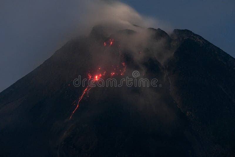 Lava Dome of Merapi Mountain Stock Photo - Image of mountain, dome ...
