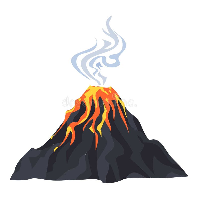 Lava Volcano Icon, Cartoon Style Stock Vector - Illustration of crater ...