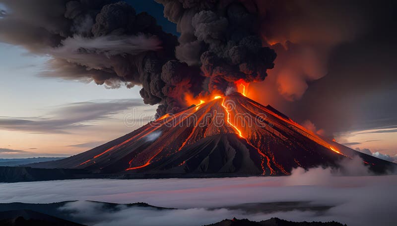 Lava Explosion stock illustration. Illustration of nature - 325330569