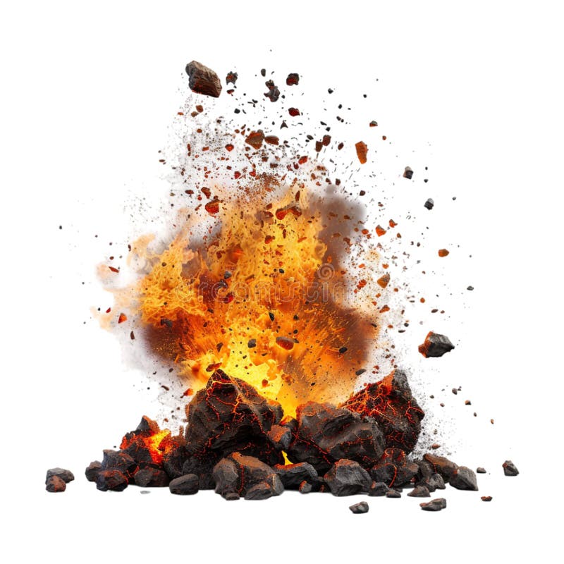 Lava Explosion on Transparent Background - Ai Generated Stock ...