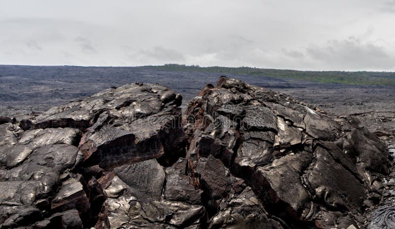 Lava Field on Big Island of Hawaii Stock Image - Image of black ...