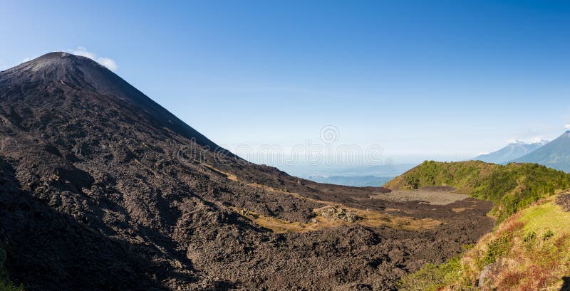 Lava Field on Pacaya Volcano Slope Stock Photo - Image of solidified ...