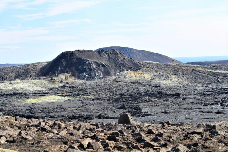 Panoramic View in Iceland - Lava Field Stock Photo - Image of surface ...