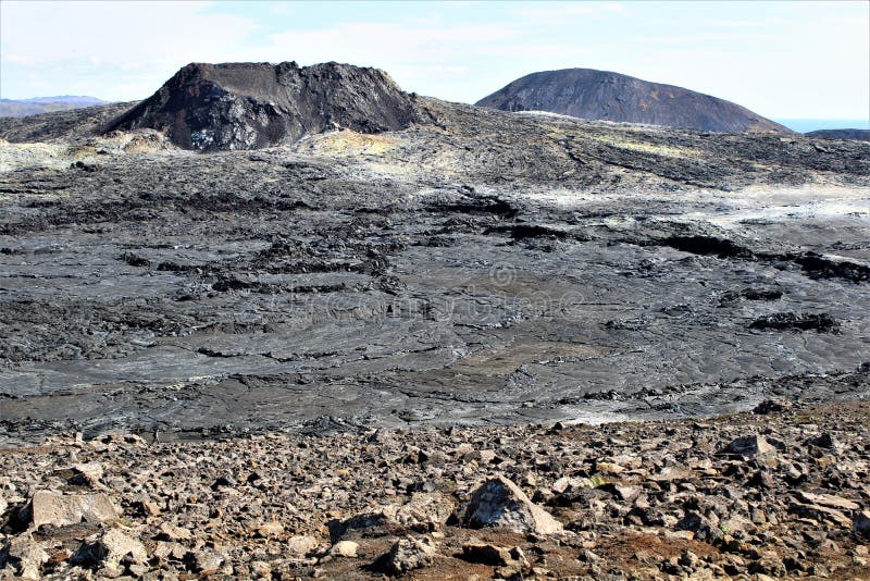 Panoramic View in Iceland - Lava Field Stock Photo - Image of field ...