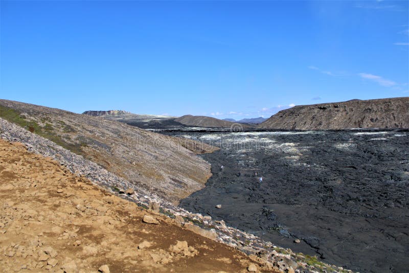 Panoramic View in Iceland - Lava Field Stock Image - Image of terrain ...