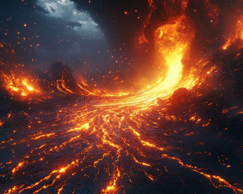 Lava Flow Creates Stunning Display of Molten Rock and Fiery Colors ...