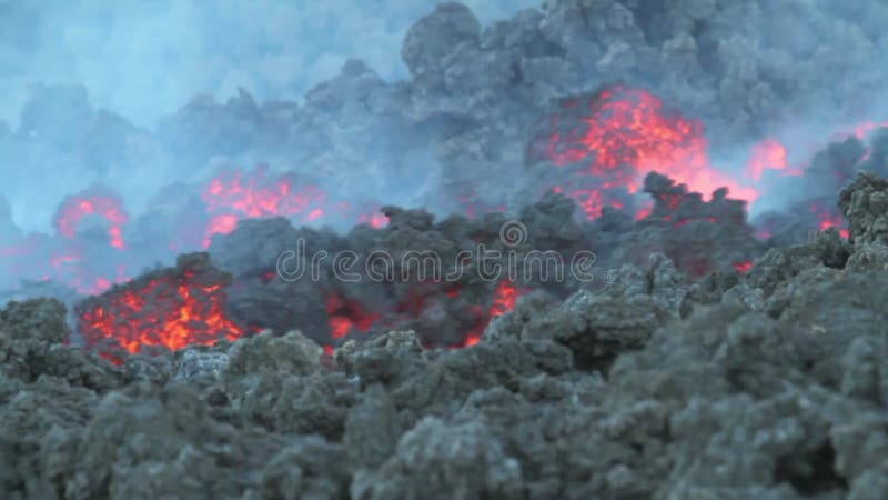 Lava flow flowing stock footage. Video of action, damage - 45145684
