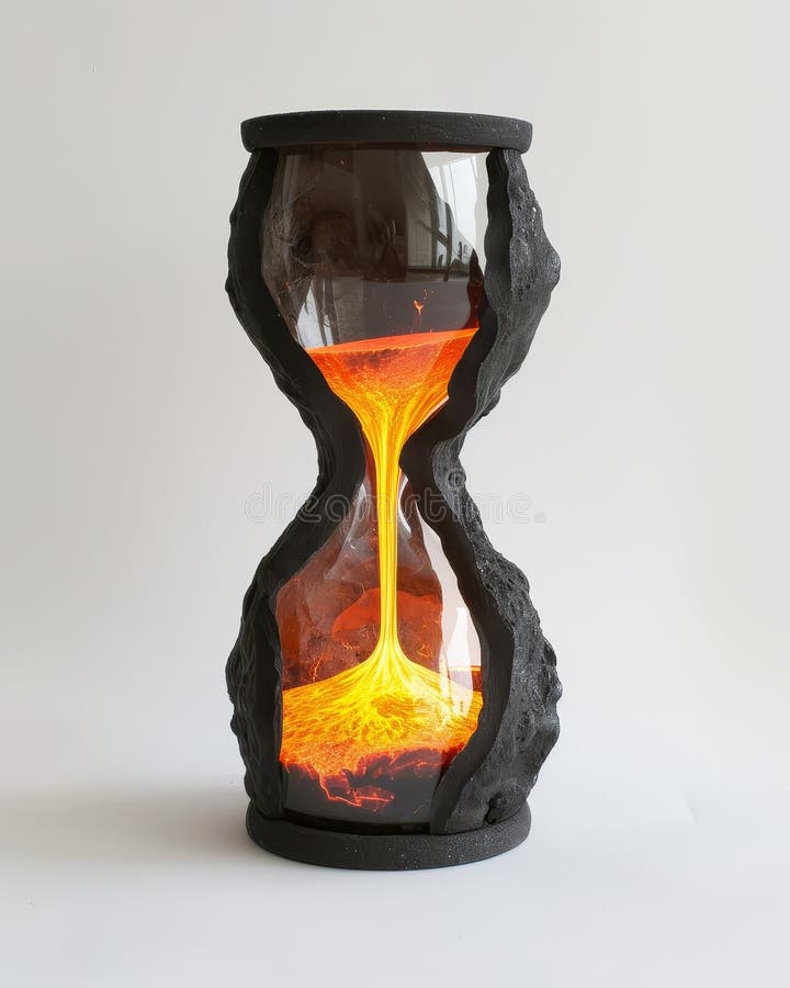 Lava Flow Hourglass on White Background Stock Illustration ...