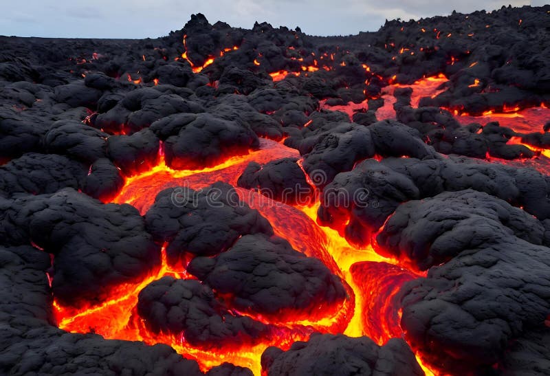 Lava Flow Scorching Intensely with Extreme Heat.AI Generated Stock ...