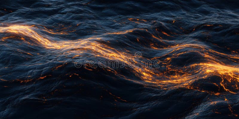 Lava Flow on Ocean Waves Creating Mesmerizing Patterns and Textures ...