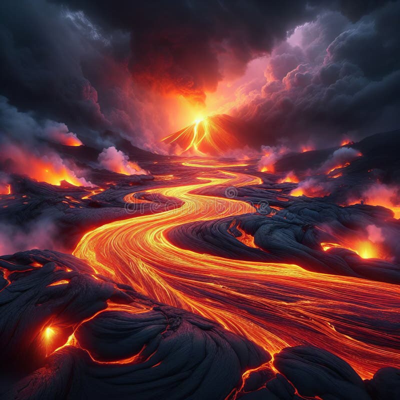 157 20. Lava Flow Lava Flow - a Stream of Molten Rock Stock Image ...