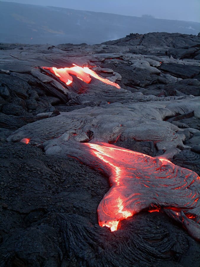Hawaii lava flow stock photo. Image of flowing, volcano - 26214480
