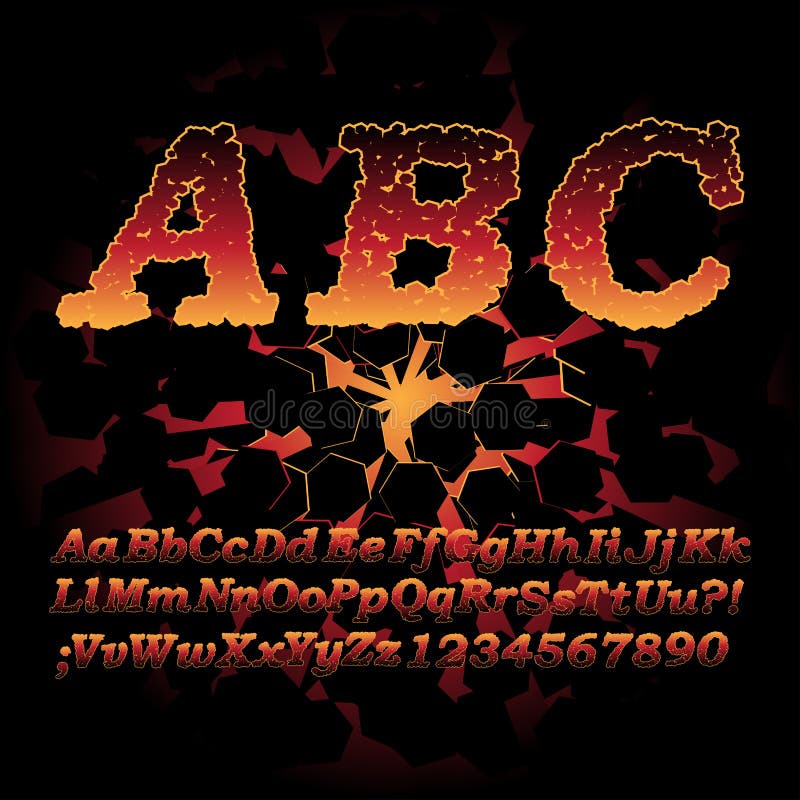 Lava font stock vector. Illustration of linguistic, spelling - 60094724