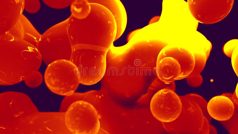 Lava Lamp Glossy Red Dense Wax Elements Float - Abstract 3D ...