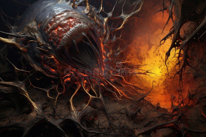 A lava and a monster stock illustration. Illustration of creature ...