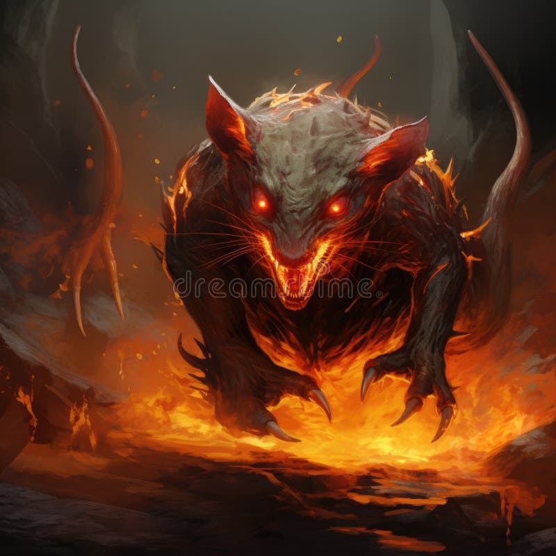 Lava monster rat creature stock illustration. Illustration of infused ...